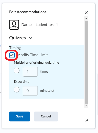 How to Grant Quiz Accommodations from the Classlist