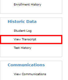 How to Access Student Transcripts