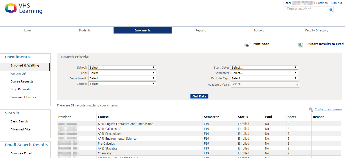 How to View Enrollments